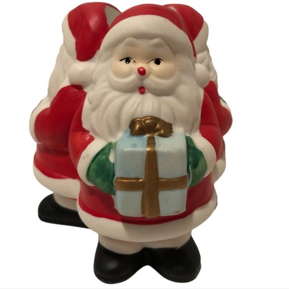 Holiday | Vintage Jsny Red Santas Christmas Taper Candle Holder Hand ...